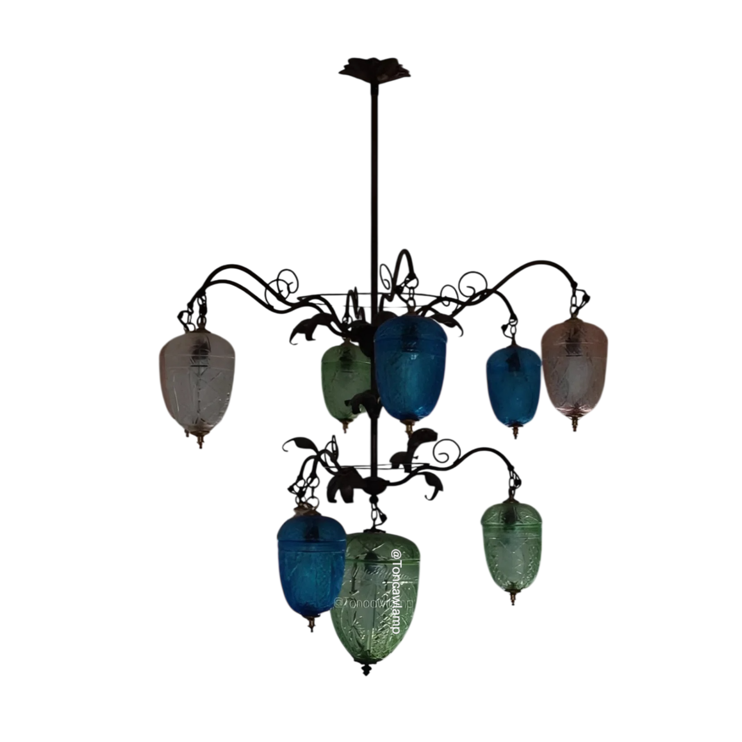 FPD10-001B ชุดไฟสับปะรด 2 ชั้น 10 ดวง (ล 9 ญ1) - ร้านต้นข้าวโคมไฟ ...